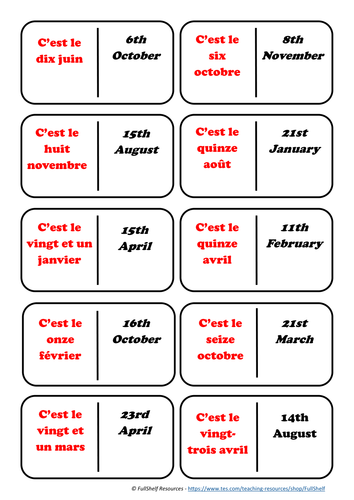 French Dates Games | Teaching Resources