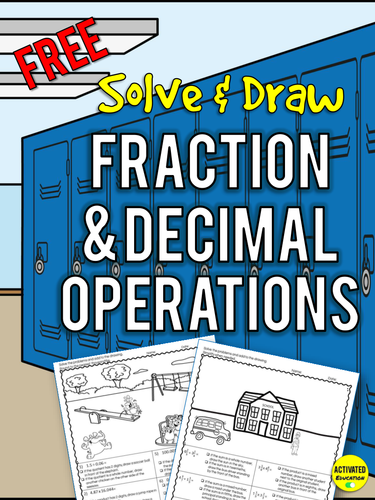 Fraction & Decimal Operations Solve & Draw Free Activity | Teaching ...