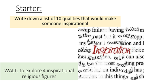KS3 Inspiration Figures Group Work and Presentation lesson | Teaching ...