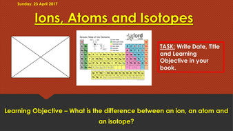 Ions, Atoms and Isotopes by joeshilly93 - Teaching Resources - Tes