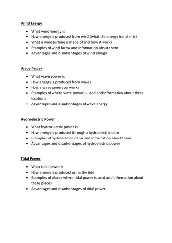 Renewable Energy Resources | Teaching Resources