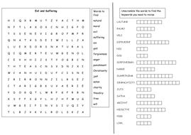 Human Rights and Good and Evil Word-search and activities | Teaching ...