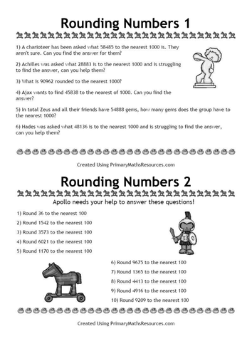 Number and Place Value Worksheets with an Ancient Greek Theme for Year ...