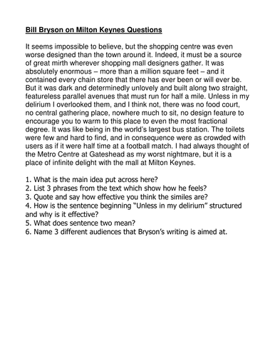 Bill Bryson notes from a small Island. Extracts on Liverpool, Blackpool ...