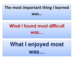 Reflection Sentence Stems | Teaching Resources
