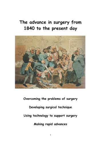 History of Surgery 1840 to present day booklet / workbook | Teaching ...