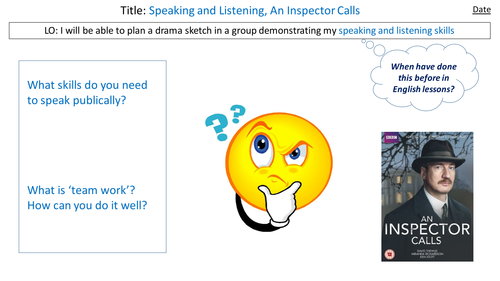 'An Inspector Calls': A Role Play Speaking and Listening activity ...