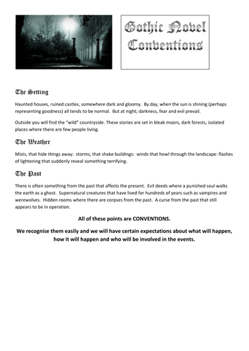 The Gothic Short Stories | Teaching Resources