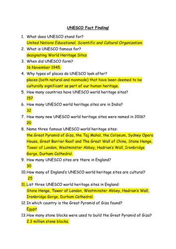 Travel Writing - UNESCO Heritage Sites - Writing to Describe | Teaching ...