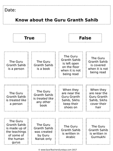 Guru Granth Sahib KS1 Lesson Plan and Worksheets / Activity | Teaching ...