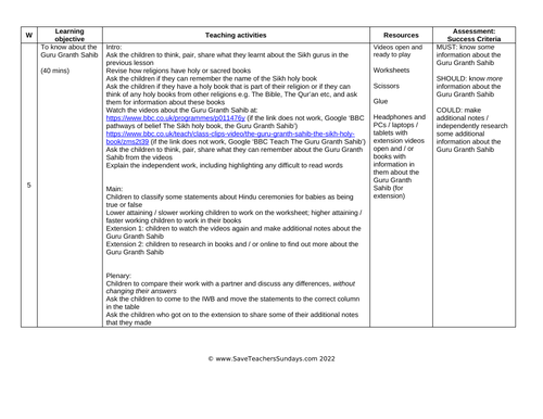 Guru Granth Sahib KS1 Lesson Plan and Worksheets / Activity | Teaching ...