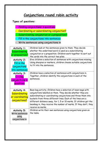 Year 6 SATs revision - SPG - Conjunctions | Teaching Resources