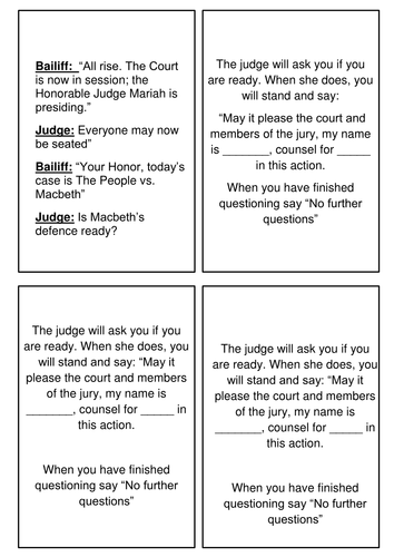 Macbeth Trial Lesson | Teaching Resources