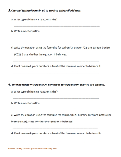 Chemical reaction rates " Worksheet" | Teaching Resources
