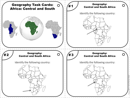 Central and South Africa Task Cards | Teaching Resources