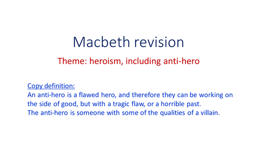 Macbeth exam focus lessons | Teaching Resources