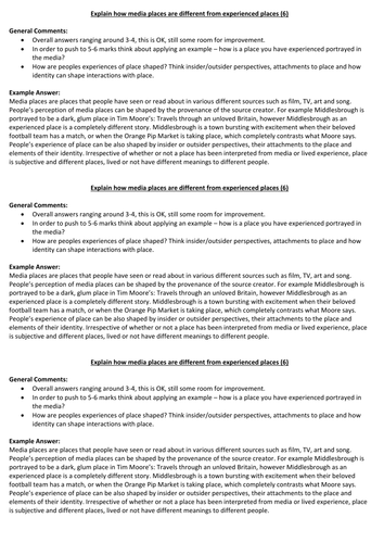 A Level Geography - Changing Places - Representations of Place ...