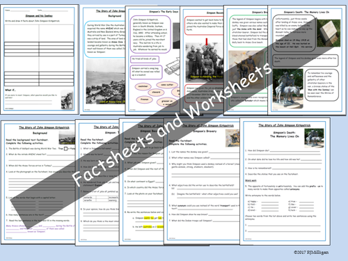 ANZAC - Legend of Simpson and his Donkey: Presentation, Factsheets and ...