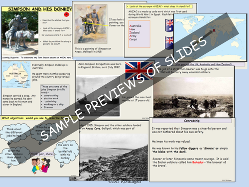 ANZAC - Legend of Simpson and his Donkey: Presentation, Factsheets and ...
