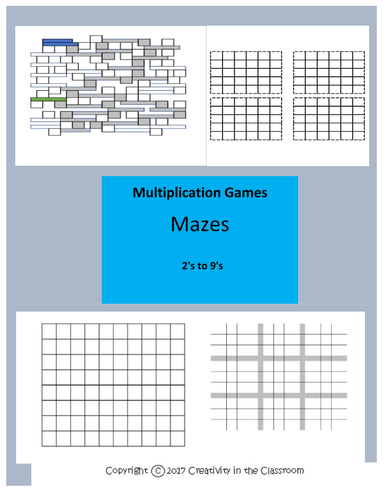 Multiplication Single Digit Mazes | Teaching Resources