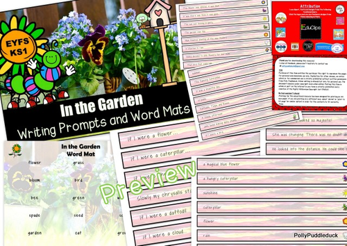 In the Garden Writing Prompts and Differentiated Word Mats for EYFS/KS1 ...