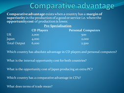 Comparative advantage for A level Economics | Teaching Resources