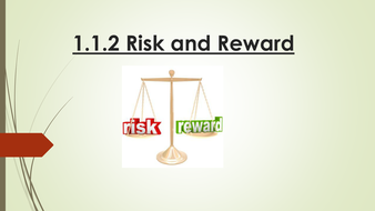Risk and reward 1.1.2 GCSE Business 9-1 | Teaching Resources