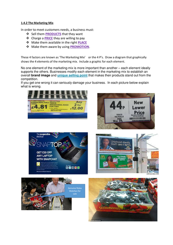 The Marketing Mix 1.4.3 GCSE Business | Teaching Resources