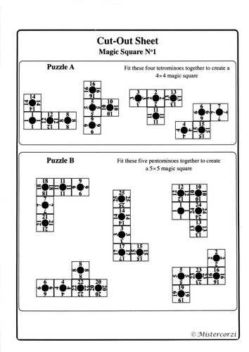 Magic Square No1 (Cut-out Sheet) | Teaching Resources