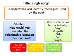 Singh Song poetry lesson | Teaching Resources