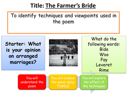 The Farmer's Bride poetry lesson | Teaching Resources