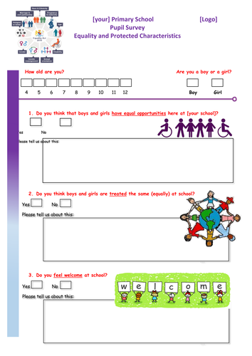 Equality and Protected Characteristics - Pupil Survey | Teaching Resources