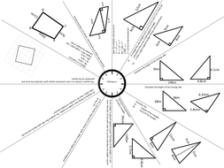 GCSE 1-9 Pythagoras revision mat and clock | Teaching Resources