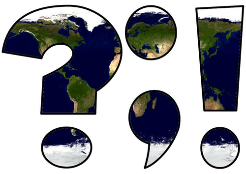 MAP THEMED DISPLAY LETTERING- LETTERS, NUMBERS, PUNCTUATION- GEOGRAPHY ...
