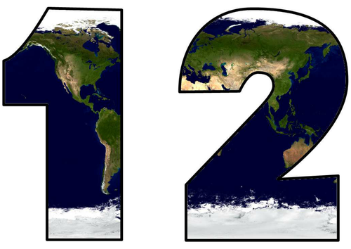 MAP THEMED DISPLAY LETTERING- LETTERS, NUMBERS, PUNCTUATION- GEOGRAPHY ...