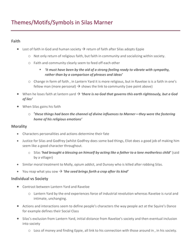 In Depth Revision Notes (Bundle) for Silas Marner (IGCSE) | Teaching ...