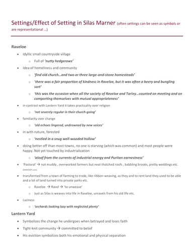 In Depth Revision Notes (Bundle) for Silas Marner (IGCSE) | Teaching ...