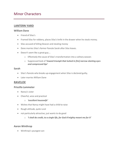 In Depth Revision Notes (Bundle) for Silas Marner (IGCSE) | Teaching ...