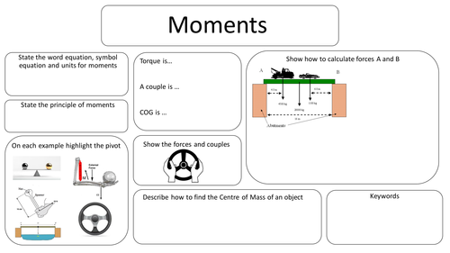 AQA AS Year 12 revision sheets for Forces, Terminal Velocity, Moments, Momentum and Impulse ...