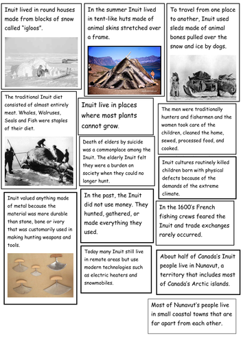 Inuit Lifestyles Card Sort | Teaching Resources Inuit Lifestyles Card Sort | Teaching Resources