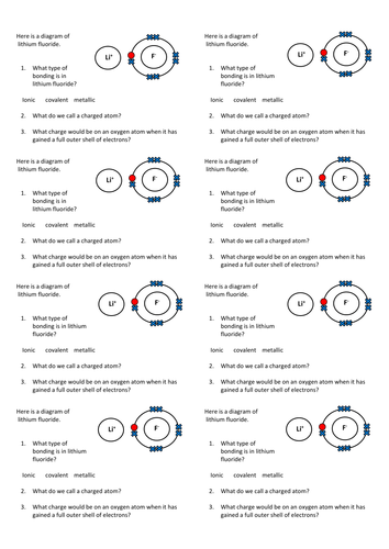 GCSE Chemistry Structure and Bonding Questions (Sticky Labels ...