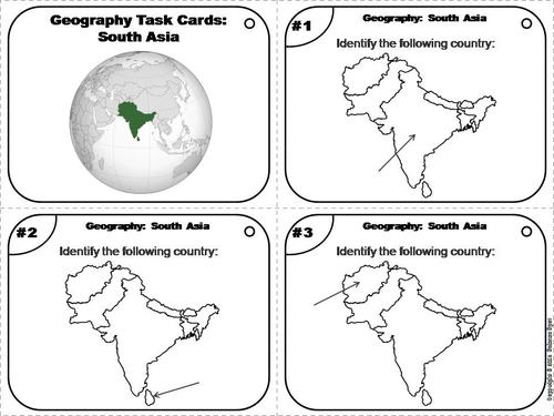 South Asia Task Cards | Teaching Resources