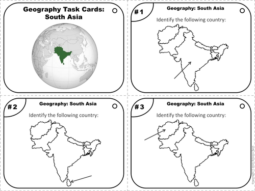South Asia Task Cards | Teaching Resources