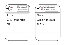 Dividing in a ratio treasure hunt | Teaching Resources