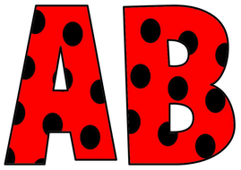 LADYBIRD LADYBUG THEMED DISPLAY LETTERING- LETTERS, NUMBERS ...