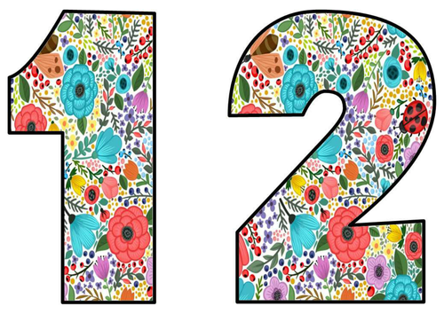 FLOWERS THEMED DISPLAY LETTERING- LETTERS, NUMBERS, PUNCTUATION- SPRING ...