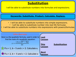 Substitution Lesson | Teaching Resources