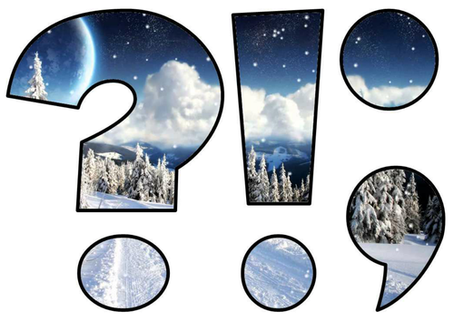 WINTER THEMED DISPLAY LETTERING- LETTERS, NUMBERS, PUNCTUATION- SEASONS ...