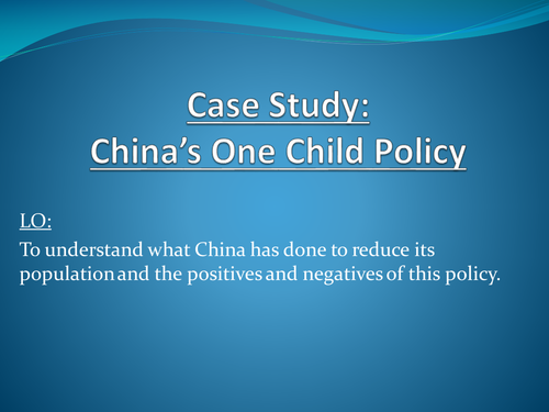 One Child Policy | Teaching Resources