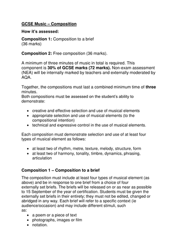 NEW GCSE AQA MUSIC 9-1 Composition Planning sheet | Teaching Resources NEW GCSE AQA MUSIC 9-1 Composition Planning sheet | Teaching Resources